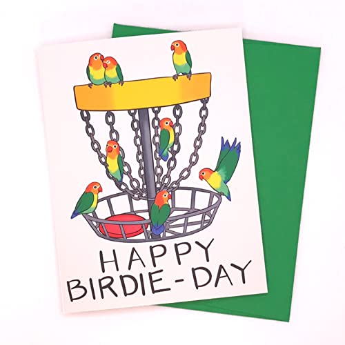 Lawsonstationery Disc Golf Birthday Card, Happy Birdie-day, Disc Golf Happy Birthday, Frisbee Golf Birthday, For Him, For Her, for brother, for dad