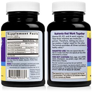 InnovixLabs Vitamin D3 K2 Supplement - 5000 IU D3 with Vitamin K2 MK7 & MK4 - ADK Vitamin Combo for Absorption - K2 D3 Vitamin Supplement - Supports Immune System, Heart & Bones - 60 Capsules