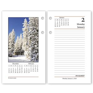 at-a-glance 2023 daily desk calendar refill, 3-1/2″ x 6″, standard, loose leaf, photographic (e41750)