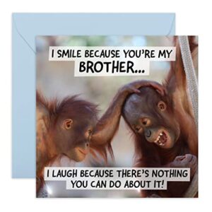 birthday card for brother – funny brother birthday card for him – gag jokes prank – comes with fun stickers by central 23