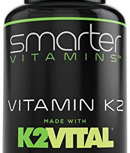 Smarter Vitamin K2 MK7 100mcg Made with K2VITAL and Kale for Bone Health & Cardiovascular Support K-2 MK-7 Helps Utilize Calcium for Bones & Supports Healthy Skeletal Muscle 60 Liquid Softgels