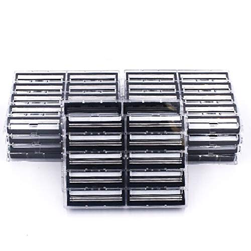 100 Taconic Shave Twin Blade Razor Cartridges with Lubricating Strip - Compatible with all Gillette Trac 2, Gillette Atra, Vector and Contour razor handles. Also fits on Personna Bump Fighter handles , Made in the USA