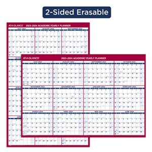 AT-A-GLANCE 2023-2024 Erasable Calendar, Wall Calendar, 32" x 48", XLarge, Academic, Dry Erase, Reversible, Vertical/Horizontal (PM36AP28)