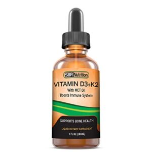 vitamin d3 + k2 (mk-7) liquid drops with mct oil, peppermint flavor, helps support strong bones and healthy heart, 1 fl. oz.