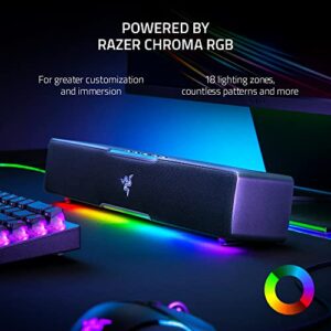 Razer Leviathan V2 X: PC Soundbar with Full-Range Drivers - Compact Design - Chroma RGB - USB Type C Power and Audio Delivery - Bluetooth 5.0 - for PC,-Laptop, Smartphones, Tablets & Nintendo Switch