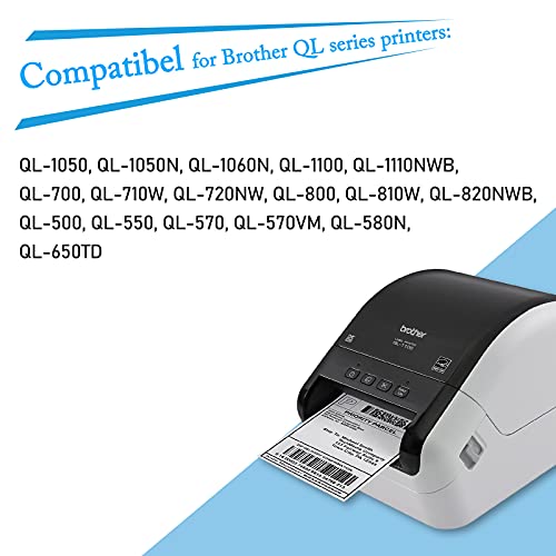 GREENCYCLE 4PK Replacement 1-1/7" x 3-1/2" DK-1201 Standard Address Labels Compatible for Brother DK1201 Ptouch Label Printers QL-500 QL-550 QL-700 w/Cartridge