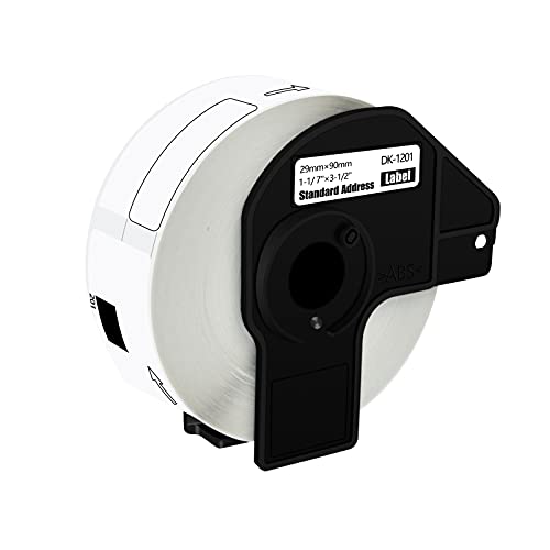 GREENCYCLE 4PK Replacement 1-1/7" x 3-1/2" DK-1201 Standard Address Labels Compatible for Brother DK1201 Ptouch Label Printers QL-500 QL-550 QL-700 w/Cartridge