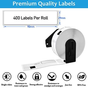 GREENCYCLE 4PK Replacement 1-1/7" x 3-1/2" DK-1201 Standard Address Labels Compatible for Brother DK1201 Ptouch Label Printers QL-500 QL-550 QL-700 w/Cartridge