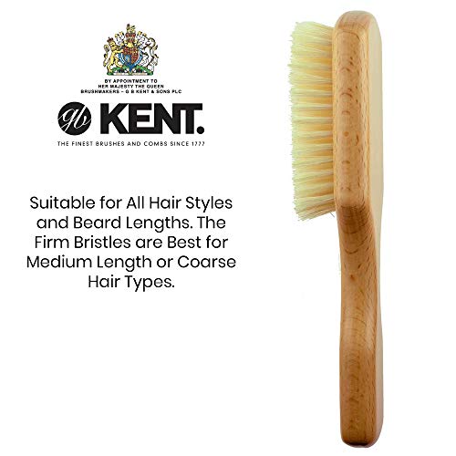 Mens Finest Beechwood Pure White Bristle Rectangular Club Brush - OG4