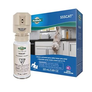 petsafe ssscat spray pet deterrent, motion activated pet proofing repellent for cats and dogs, environmentally friendly