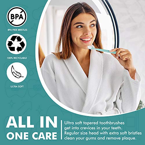 KENT ORALS,[Kent] Classic - (2 Set) Gentle Action Ultra Soft,Eco-Friendly BPA Free Toothbrush for Sensitive Teeth,Gums for Adults & Teens - 12 PCS (2 Set)