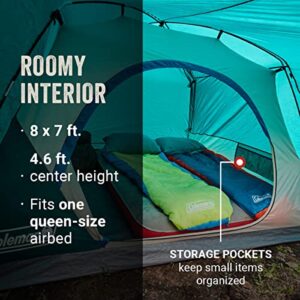 Coleman Skydome Camping Tent with Full-Fly Weather Vestibule, 2/4/6 Person, Evergreen