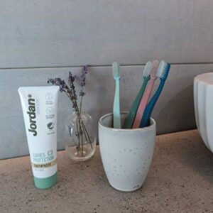 Jordan* ® | Green Clean Manual Toothbrush | Award Winning Sustainable Toothbrush Made from Recycled Materials | Eco-Friendly | Scandinavian Design | Soft Bristle Toothbrush | Mixed Colour | 4 Units