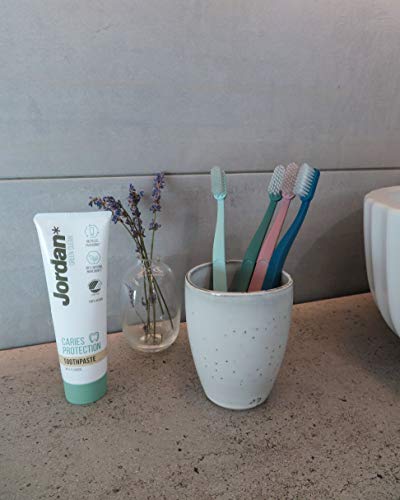 Jordan* ® | Green Clean Manual Toothbrush | Award Winning Sustainable Toothbrush Made from Recycled Materials | Eco-Friendly | Scandinavian Design | Soft Bristle Toothbrush | Mixed Colour | 4 Units