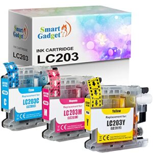 smart gadget compatible ink cartridge replacement lc 203 lc203 lc201 lc 201 colour cym | use with mfc-j4320dw mfc-j680dw mfc-j485dw mfc-j4620dw mfc-j4420dw mfc-j885dw printers | multicolor [3_pack]