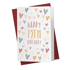 75th Birthday Card for Him Her - 75th Anniversary Card for Dad Mom - 75 Years Old Birthday Card for Brother Sister Friend - Happy 75th Birthday Card for Men Women | Karto – Heart Doodles