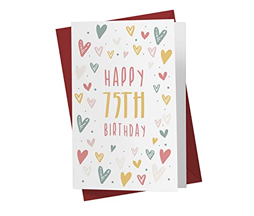 75th Birthday Card for Him Her - 75th Anniversary Card for Dad Mom - 75 Years Old Birthday Card for Brother Sister Friend - Happy 75th Birthday Card for Men Women | Karto – Heart Doodles