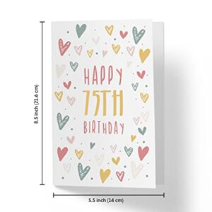 75th Birthday Card for Him Her - 75th Anniversary Card for Dad Mom - 75 Years Old Birthday Card for Brother Sister Friend - Happy 75th Birthday Card for Men Women | Karto – Heart Doodles