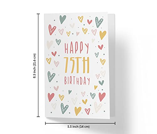 75th Birthday Card for Him Her - 75th Anniversary Card for Dad Mom - 75 Years Old Birthday Card for Brother Sister Friend - Happy 75th Birthday Card for Men Women | Karto – Heart Doodles