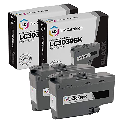 LD Compatible Ink Cartridge Replacements for Brother LC3039BK Ultra High Yield (Black, 2-Pack)