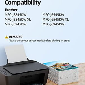 LC3037 BK/C/M/Y Ink Cartridges,High Yield,4 Pack,Replacement for Brother LC3037 XXL, Work with Brother MFC-J5945DW MFC-J6945DW MFC-J5845DWXL MFC-J6545DWXL Printer,LC3037BK, LC3039BK, LC3039