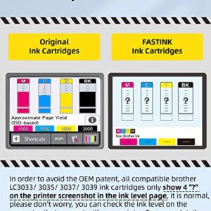 LC3037 BK/C/M/Y Ink Cartridges,High Yield,4 Pack,Replacement for Brother LC3037 XXL, Work with Brother MFC-J5945DW MFC-J6945DW MFC-J5845DWXL MFC-J6545DWXL Printer,LC3037BK, LC3039BK, LC3039