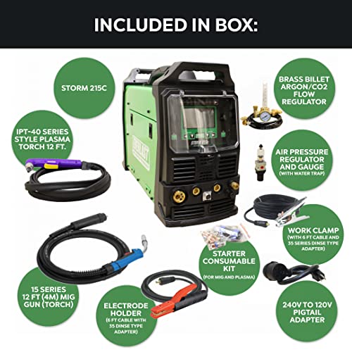 New 2022 Model Storm 215C 200 Amp MIG / 160 Amp Stick AND 40 Amp Plasma Cutter Multi Process Combo Welder 110v/220v