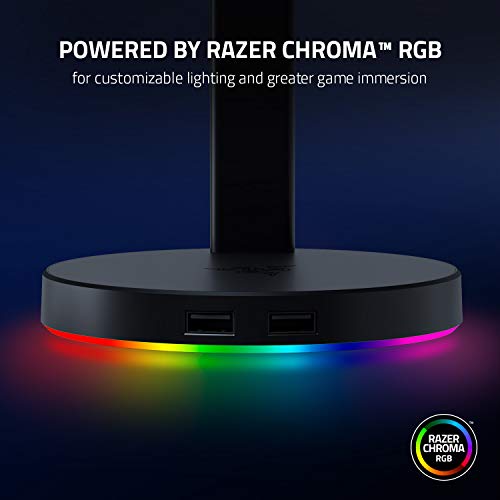 Razer Base Station V2 Chroma: Chroma RGB Lighting - Non-Slip Rubber Base - Designed for Gaming Headsets - Classic Black