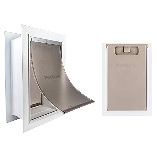 PetSafe NEVER RUST Wall Entry Pet Door - Telescoping Frame - Insulates Better than Metal Doors, Energy Efficient Cat & Dog Door - Interior & Exterior Walls, Weatherproof, Easy to Install & Clean - M