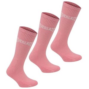 Everlast Boys' Crew Socks, 3-Pack Pink 9K-1Y