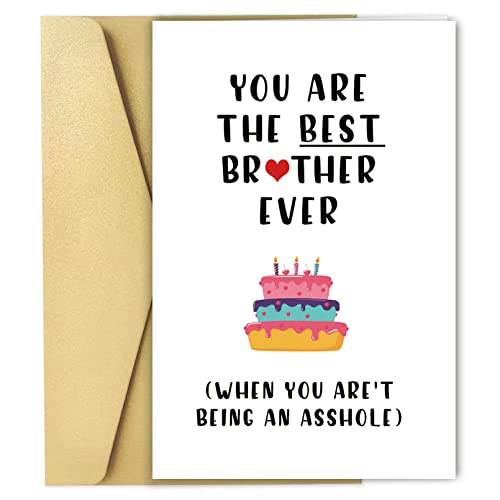 Funny Birthday Card for Brother, Joke Happy Birthday Greetings Cards for Brother, You Are The Best Brother (Cake)