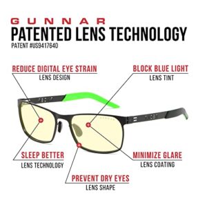 GUNNAR - Razer Edition Gaming Glasses - Blocks 65% Blue Light - FPS, Onyx, Amber Tint