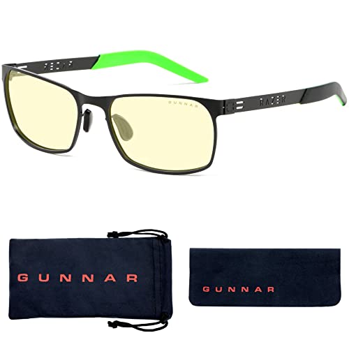 GUNNAR - Razer Edition Gaming Glasses - Blocks 65% Blue Light - FPS, Onyx, Amber Tint