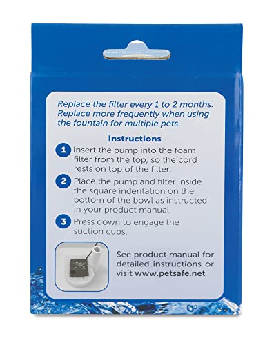 PetSafe Drinkwell Replacement Foam Filters Compatible with PetSafe Ceramic and Stainless Steel Pet Fountains, for Water Dispensers, 2 Count Pack - PAC00-13711, white