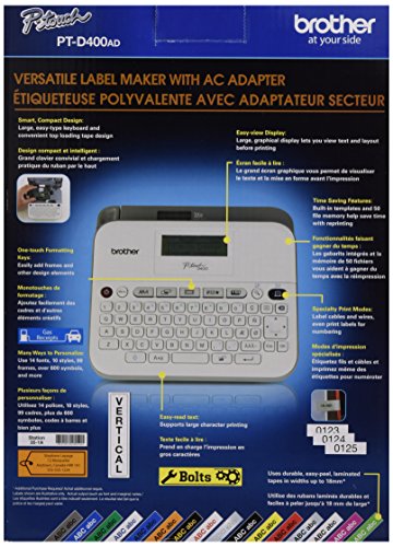 Brother Pt-d400ad Versatile, Easy-to-use Label Maker With Ac Adapter - Label, Tape - 0.14, 0.24,