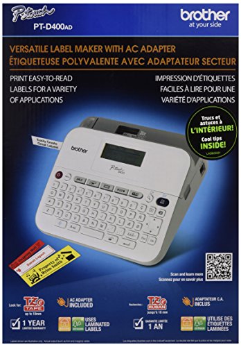 Brother Pt-d400ad Versatile, Easy-to-use Label Maker With Ac Adapter - Label, Tape - 0.14, 0.24,