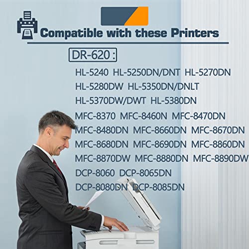 DR620 Compatible DR-620 Black Drum Unit Replacement for Brother DR-620 HL-5240 HL-5250DN MFC-8370 MFC-8460N DCP-8060 Toner.(1 Pack)