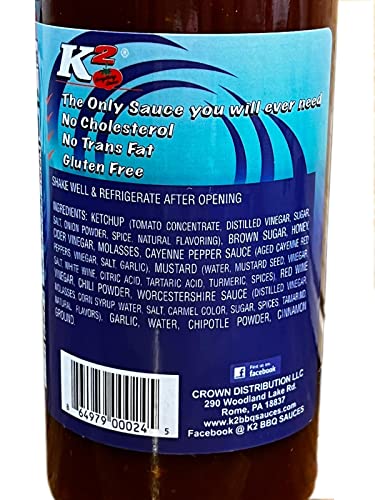 Barbeque Sauce-K2 Everything Sauce- Alternative to Pink Sauce| Ketchup| Barbeque Sauce| Steak Sauce| Hot Sauce| Wing Sauce| Stir Fry- No Cholesterol| No Trans Fat| Gluten Free- 12oz Bottle| (2 pack) (Original)