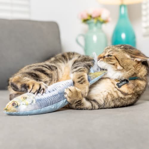 Huxley & Kent H&K Kicker Cat Toy | Sardine | Large Strong Catnip Filled Crinkle Cat Toy | Plush and Burlap Toy Promotes Natural Hunting Instinct