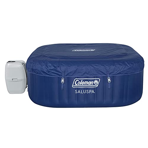 Coleman 90454 Atlantis SaluSpa 71" x 26" 4-6 Person Outdoor Portable Inflatable Square Hot Tub Spa with 140 Air Jets, Cover, and 2 Cartridges, Blue