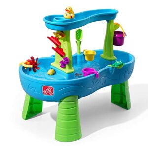 step2 rain showers splash pond water table | kids water play table with 13-pc accessory set