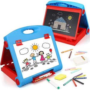 steam life tabletop easel for kids – art easel for toddler – kids easel chalkboard white board for kids – dry erase easel for kids – portable desktop easel and art set for toddlers and kids 3 4 5 6 7