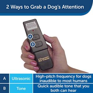 PetSafe Collarless Remote Trainer - Handheld Ultrasonic & Tone Dog Training - Correct Behavior such as Barking, Digging, Jumping - Similar to an Electronic Dog Whistle, No Collar Required