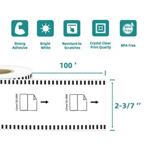 LabelChoice - Compatible Label Replacement for Brother DK-2205 (2.4" X 100 Ft.) Continuous Paper Tape, Use with QL Label Printers - 12 Rolls + 1 Frame