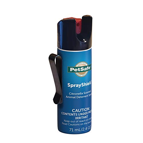 PetSafe SprayShield Animal Deterrent with Clip - Citronella Dog Repellent Spray – Ranges up to 10 ft - 2.4 oz / 71 mL - Protect Yourself and Your Pets