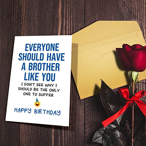 Nchigedy Funny Birthday Card for Brother, Happy Birthday Greeting Card, Humor Bro Bday Card, Everyone Should Have a Brother Like You