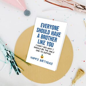 Nchigedy Funny Birthday Card for Brother, Happy Birthday Greeting Card, Humor Bro Bday Card, Everyone Should Have a Brother Like You