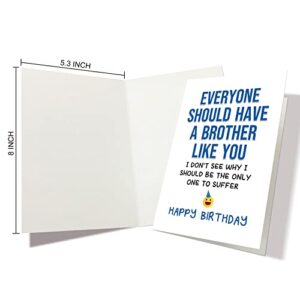 Nchigedy Funny Birthday Card for Brother, Happy Birthday Greeting Card, Humor Bro Bday Card, Everyone Should Have a Brother Like You