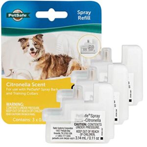 petsafe spray refill – citronella – no-mess replacement cartridges spray dog bark collar remote training collar – refill cartridge only – 3-pack – pac00-16371