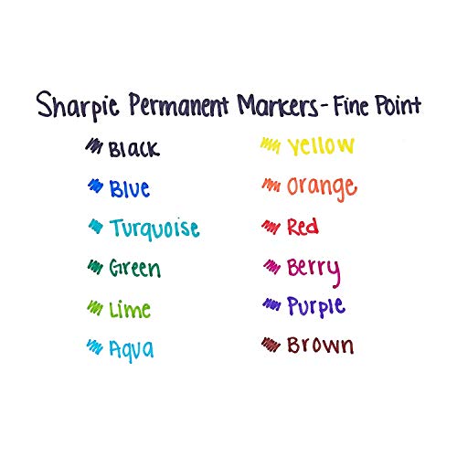 Sharpie Permanent Markers, Fine Point Green, 2 packs of 12 Total of 24